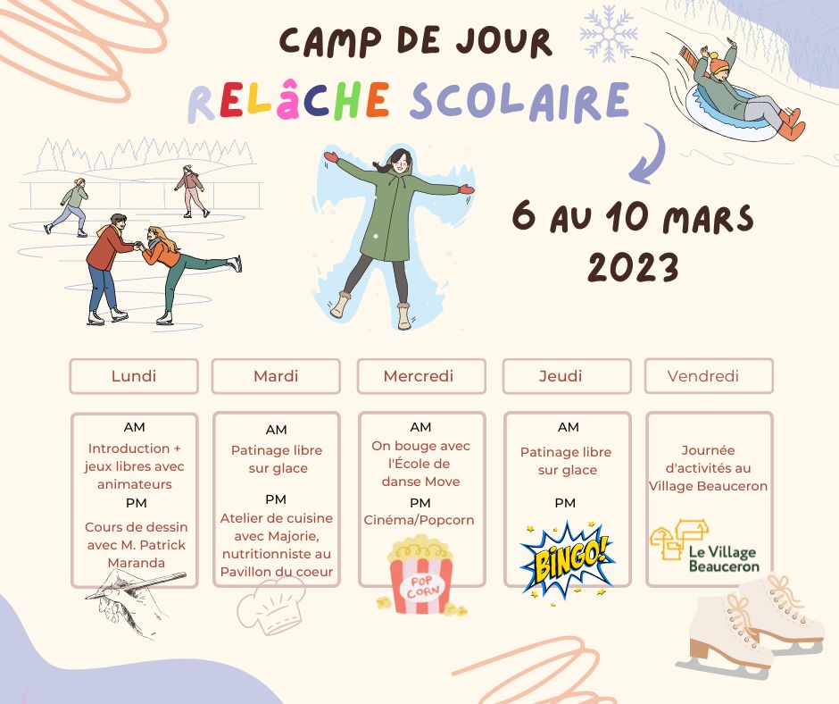 Camp de jour – relâche scolaire – Etchemins en direct