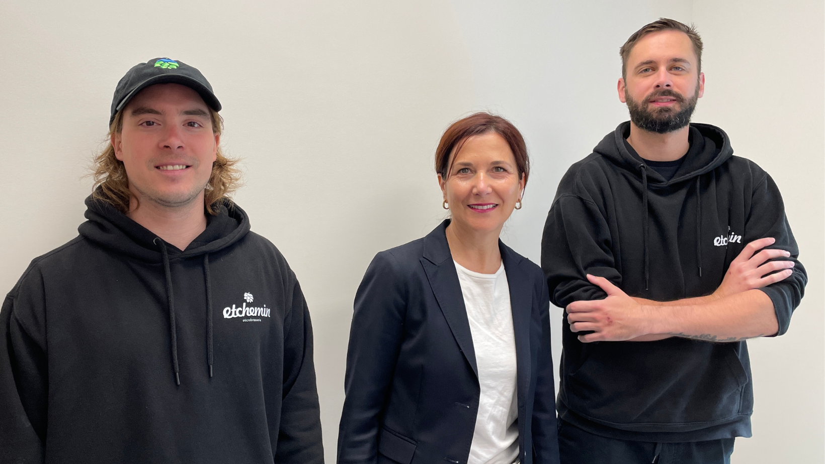 Les «Mathieu» de la Microbrasserie des Etchemins et Annie Allen porte-paroles de la Guignolée ...